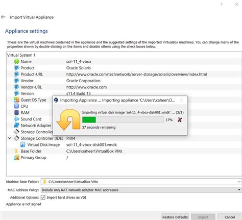 oracle solaris 11 4 vm template import virtual box