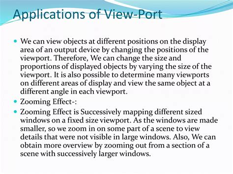 Window To Viewport Transformation In Computer Graphics Withpptx