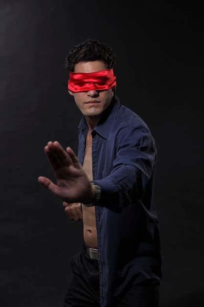Premium Photo Blindfolded