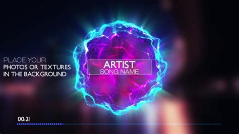 audio react music visualizer particles template for after effects