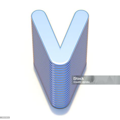 파란색 돌출 글꼴 문자 V 3d 0명에 대한 스톡 사진 및 기타 이미지 0명 3차원 형태 가장자리 Istock