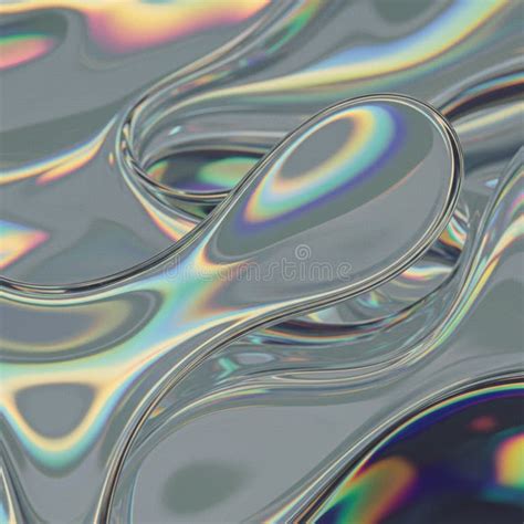 Abstract Image Featuring Smooth Undulating Forms Resembling Liquid With An Stock Illustration