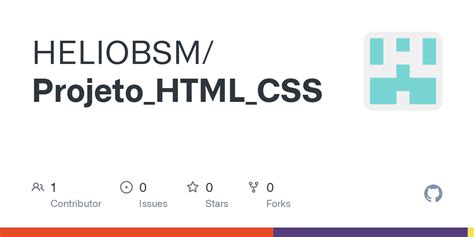 GitHub HELIOBSM Projeto HTML CSS