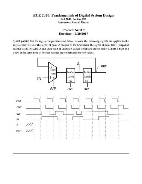 ECE Problem Set ECE Fundamentals Of Digital System Design Fall Section IE