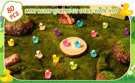 Ggstddup 80 Pack Luminous Mini Resin Ducks Mini Ducks Tiny
