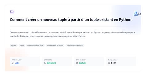 Comment Créer Un Nouveau Tuple à Partir Dun Tuple Existant En Python
