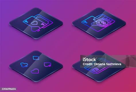 심혼 트럼프패 카지노 칩 및 트럼프패 및 신용 카드를 가진 아이소메트릭 선 트럼프패를 놓으십시오 파란색 사각형 버튼 벡터 0명에 대한 스톡 벡터 아트 및 기타 이미지