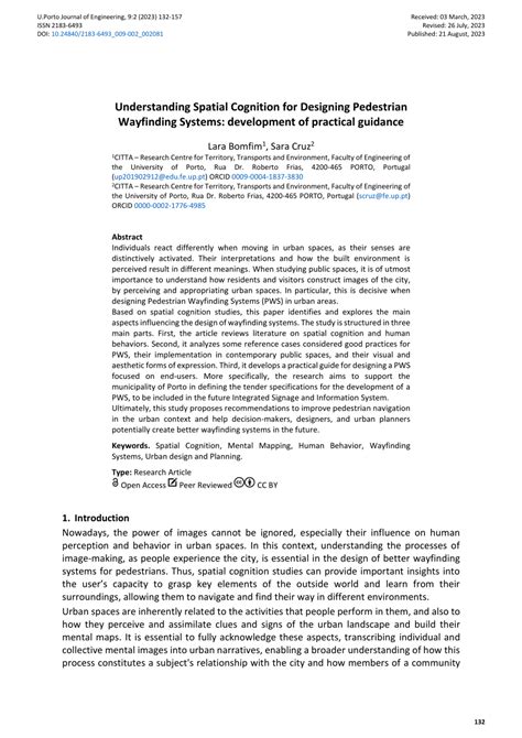 Pdf Understanding Spatial Cognition For Designing Pedestrian Wayfinding Systems Development