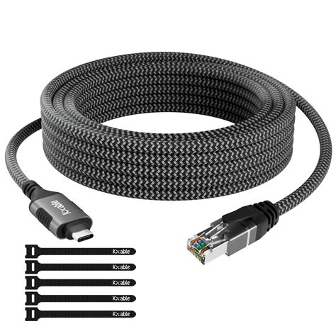 Usb C To Ethernet Cable 40ft Type C To Rj45 Cord Directly Connected Gigabit Lan Network