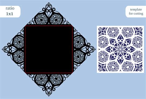 종이 비쳐 평방 인사말 카드 청첩장 절단 레이스 모방 플로터 레이저 벡터 일러스트 레이 션에 의해 잘라 금속 플레이트에 대 한 서식 파일 0명에 대한 스톡 벡터 아트 및