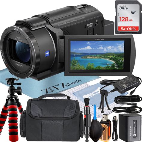 Sony Fdr Ax43 4k Hd Camcorder With Zeetech Bundle Tripod Case 128gb