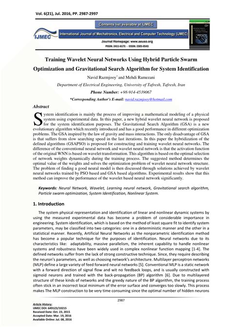 Pdf Training Wavelet Neural Networks Using Hybrid Particle Swarm Optimization And