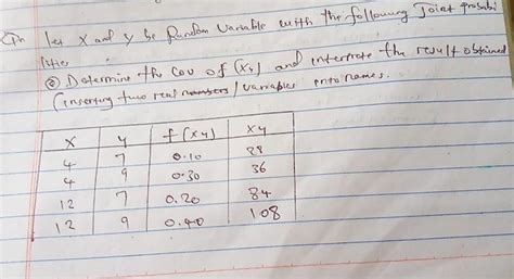 solved qn let x ﻿and y ﻿be randon variable with the