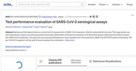 Test Performance Evaluation Of Sars Cov 2 Serological Assays