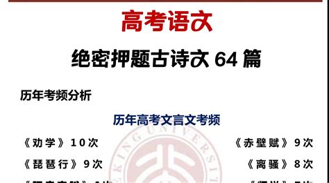高中语文 绝密押题古诗文64篇 哔哩哔哩