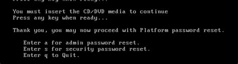 Reset Cucm Call Manager Os Platform Password