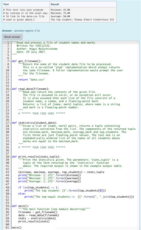 Solved The Test Data Used In The First File Is Was In A
