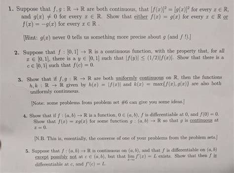 Solved Suppose That F G R R Are Both Continuous That Chegg Com