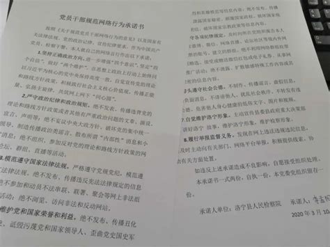 洛宁县检察院全体党员干警签订规范网络行为承诺书 检察资讯 洛宁县人民检察院