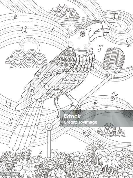 Halaman Mewarnai Dewasa Toucan Ilustrasi Stok Unduh Gambar Sekarang