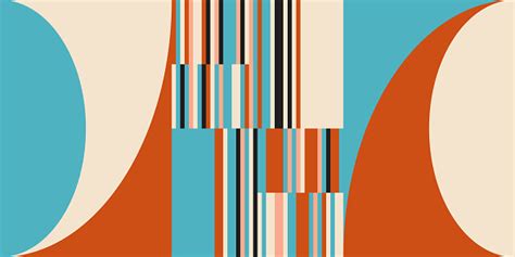 복고풍 스칸디나비아 스타일의 원 직사각형 및 사각형이있는 현대적인 벡터 추상 기하학적 배경 파스텔 컬러의 심플한 셰이프 그래픽