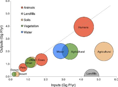 urban ecosystem phosphorus activity inputs and outputs of p to and