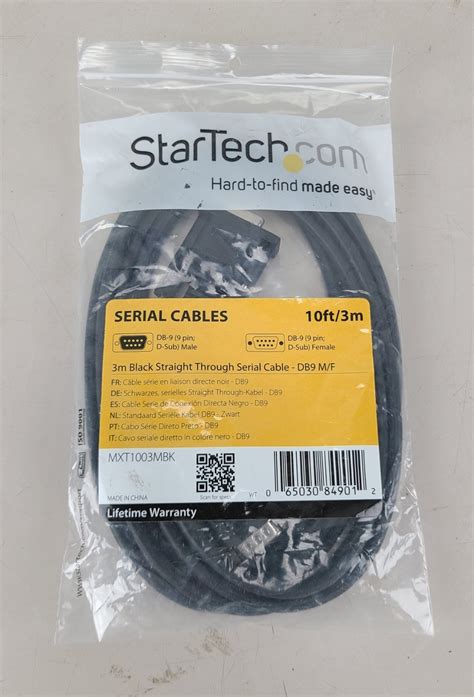 StarTech Com 3m Black Straight Through DB9 RS232 Serial Cable M F