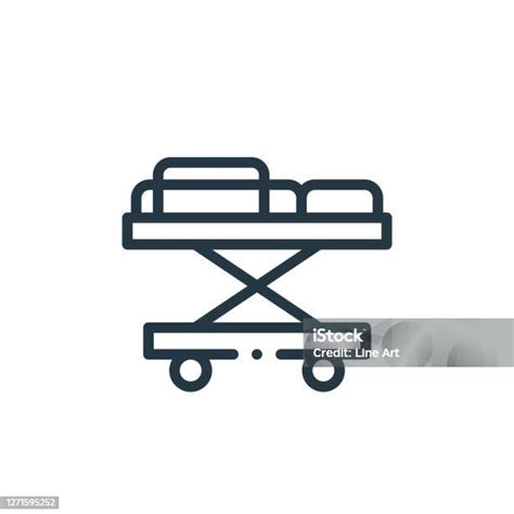 미식 축구 개념에서 들것 아이콘 벡터 들것 편집 가능한 스트로크의 얇은 선 그림 웹 및 모바일 앱 로고 인쇄 미디어에 사용하기