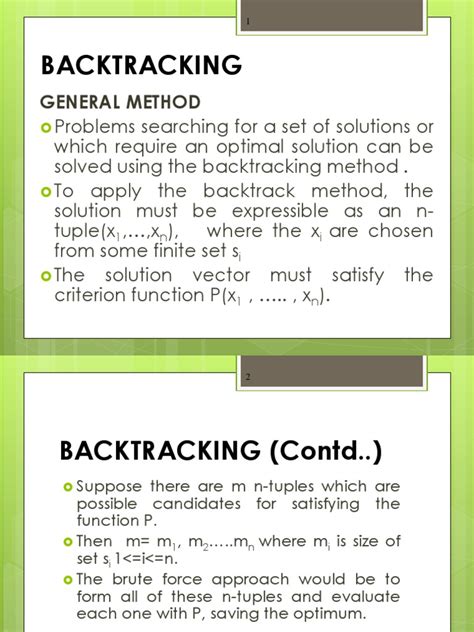 Backtracking General Method Pdf Algorithms Algorithms And Data
