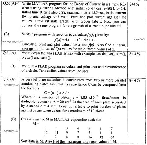 Msc Part 2 Physics Computational Physics Past Paper 2018 Punjab