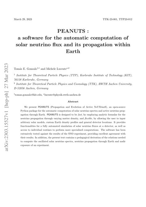 Pdf Peanuts A Software For The Automatic Computation Of Solar