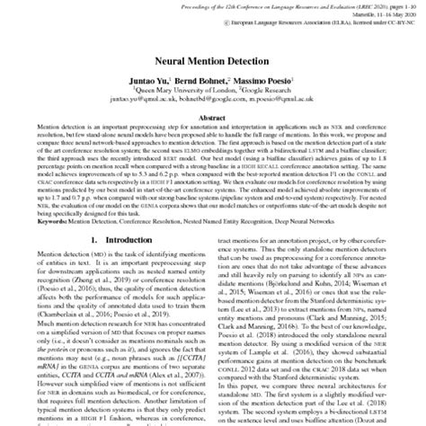 Neural Mention Detection Acl Anthology