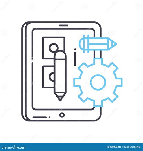 Apps Development Line Icon Outline Symbol Vector Illustration