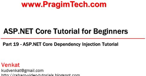 Sql Server Net And C Video Tutorial ASP NET Core Dependency