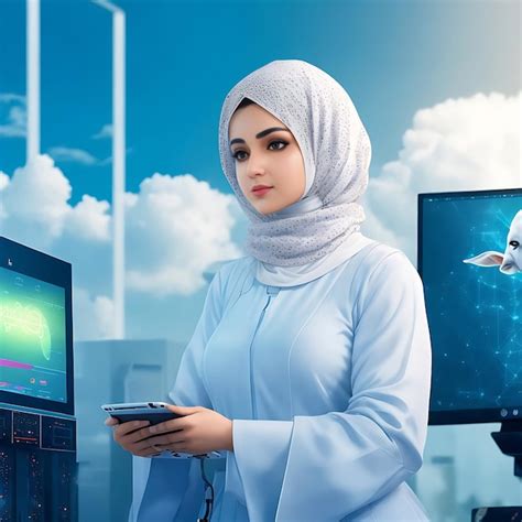Premium AI Image Successful Female Data Center IT Specialist Using