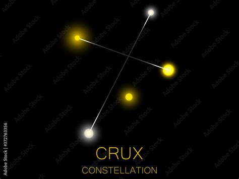 Crux Constellation Bright Yellow Stars In The Night Sky A Cluster Of Stars In Deep Space The