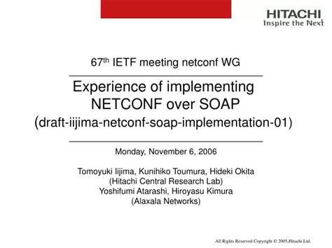 Ppt Experience Of Implementing Netconf Over Soap Draft Iijima Netconf Soap Implementation 01