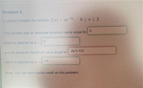 solved problem 5 1 point consider the function
