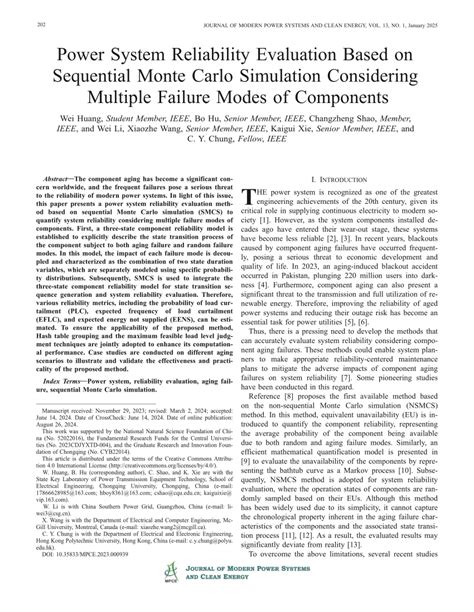 Pdf Power System Reliability Evaluation Based On Sequential Monte