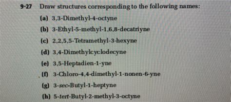Solved Draw Structures Corresponding To The Following Names