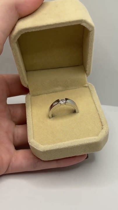 Подарунок дівчині каблучка Класика з цирконом ювелірний сплав покриття родій в коробочці Youtube