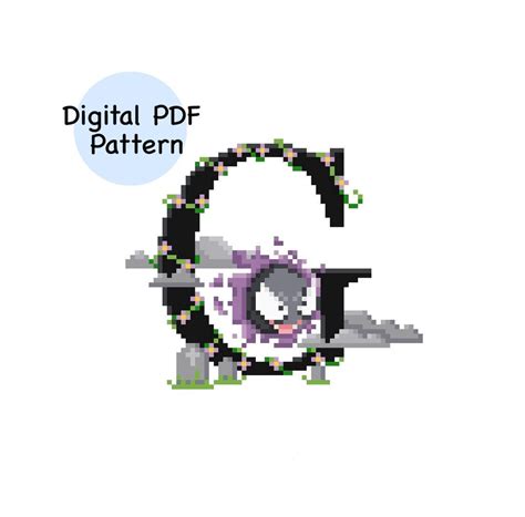 G For Gastly Pokémon Alphabet Cross Stitch Pattern Pdf Etsy