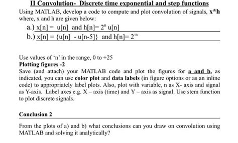 Solved Ii Convolution Discrete Time Exponential And Step