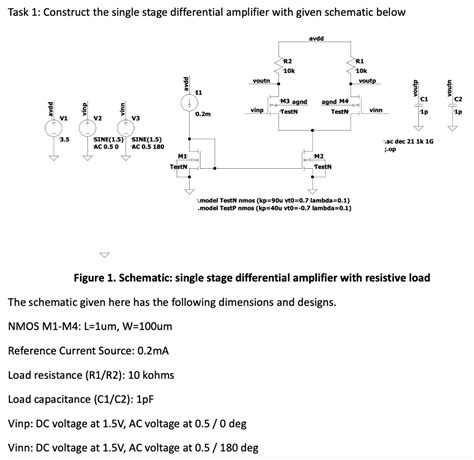 Solved Task 1 Construct The Single Stage Differential