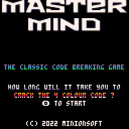 Pico8 MasterMind By MinionSoft