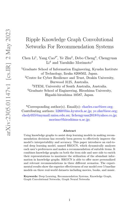 Pdf Ripple Knowledge Graph Convolutional Networks For Recommendation