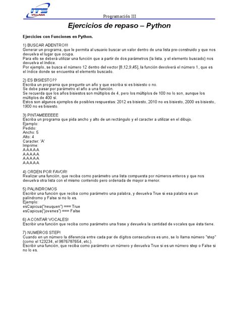 01 Ejercicios Python Pdf Crecimiento Personal Y Profesional Métodos Y Materiales De