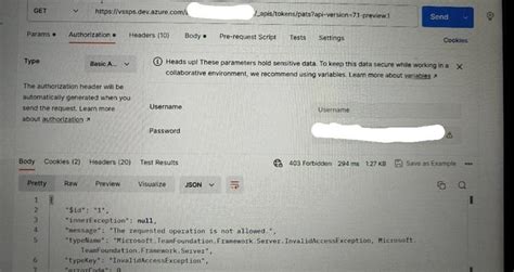 Pat Token Api Problem Razuredevops