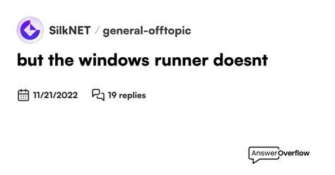 But The Windows Runner Doesnt Silknet