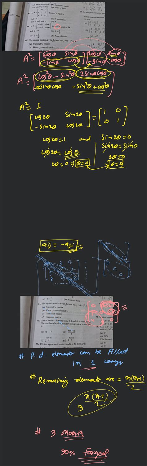 The Square Matrix A Aij Given By Aij I−j3 Is A Filo